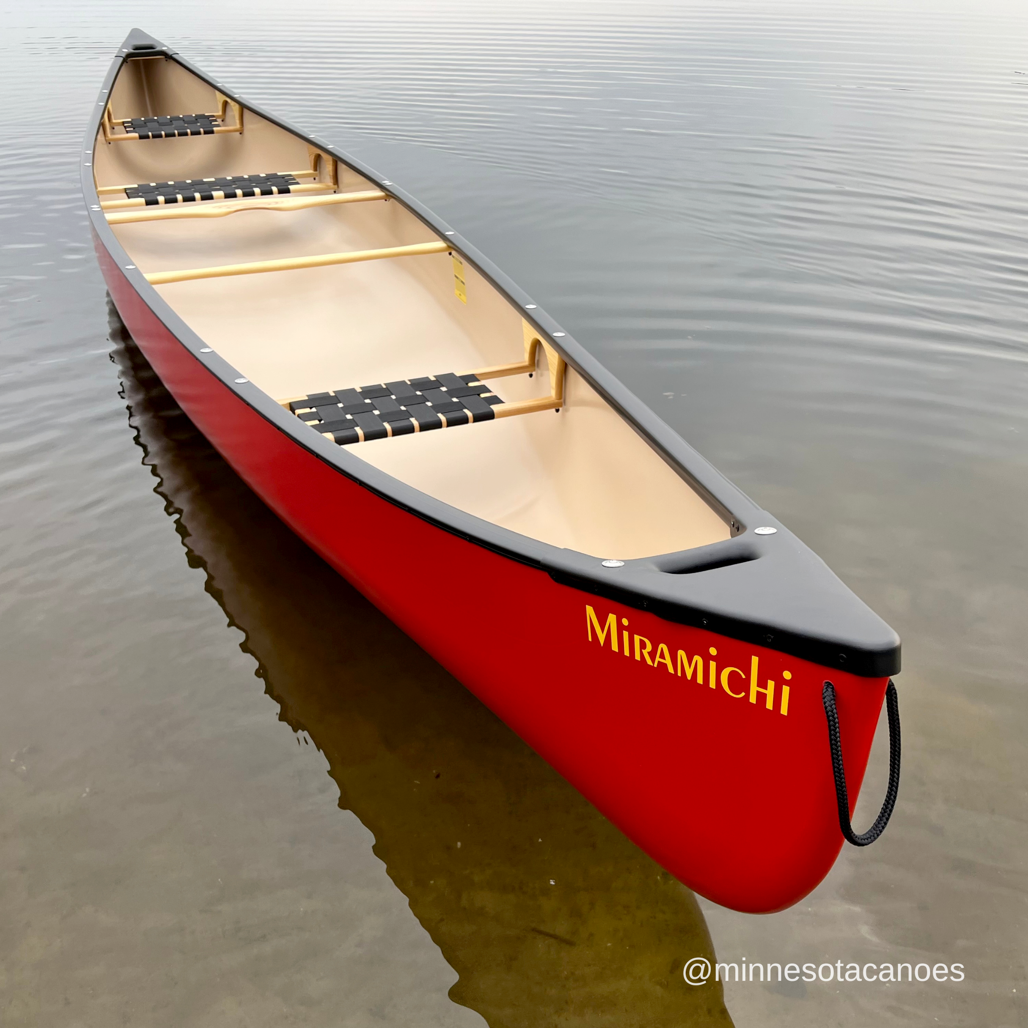 MIRAMICHI 20 (20' 0") T-Formex Red Tandem Esquif Canoe with 3 Seats ...