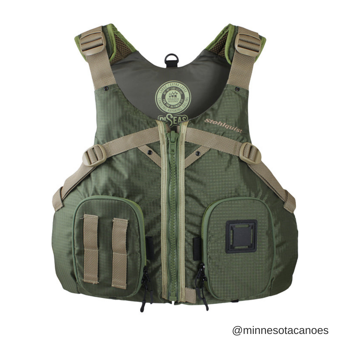 Piseas (Grass Green) Stohlquist Life Jacket / PFD – Minnesota Canoes